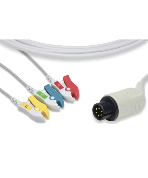 3-way monobloc ECG cable with clamps for Pro1000 GE - Vlad
