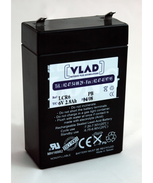 Battery 6V 2,8Ah for infusion pump Keofeed 3080 IVAC - Vlad